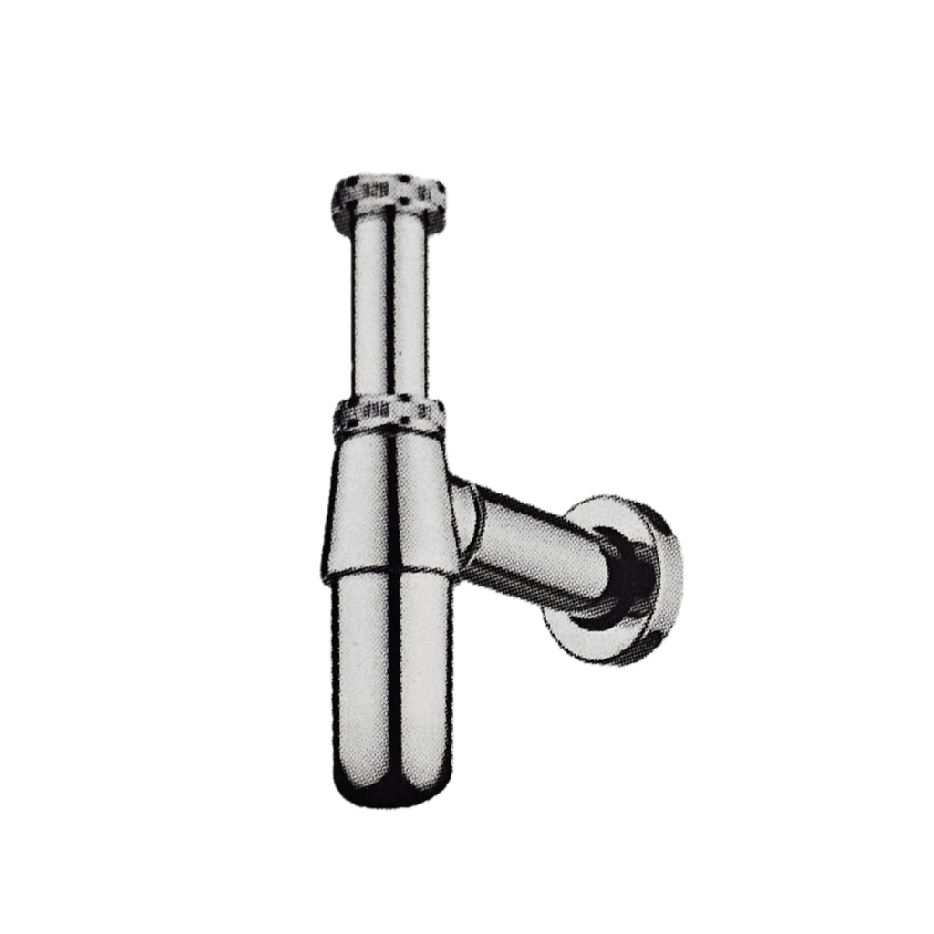 Modern Style Brass Bottle Trap TRADBT with Return Pipe and Wall Cover ...