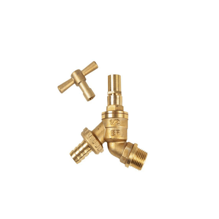 1/2" Lockshield Bibcock with Removable Key Brass Outdoor Security Tap ...
