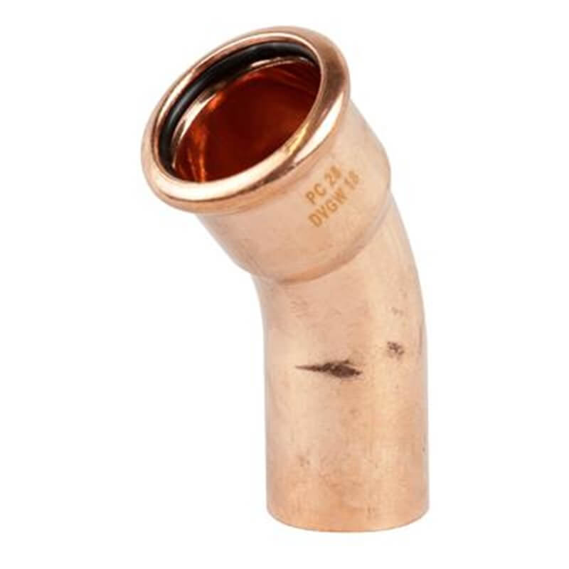 Pressfit Water 45 Degree Street Elbow PFWES/45-28 Copper 28mm WRAS ...