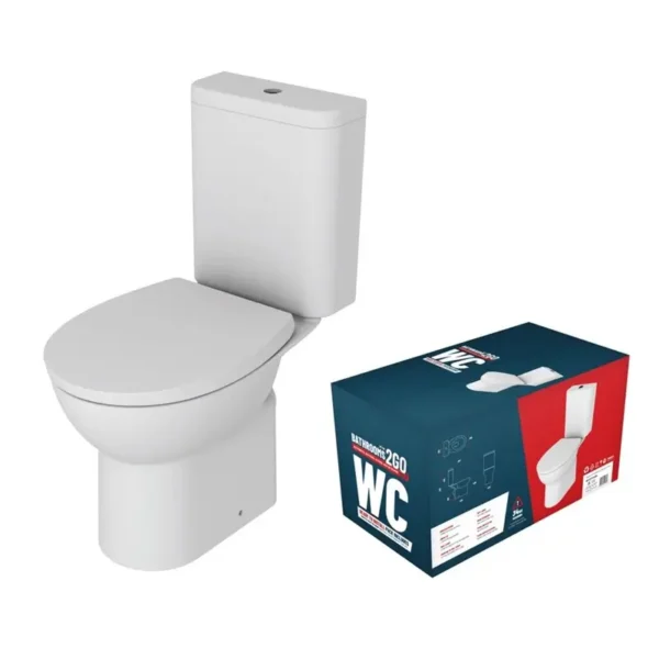 Eco Bathrooms 2Go Close Coupled Rimless WC and Soft Close Seat ...