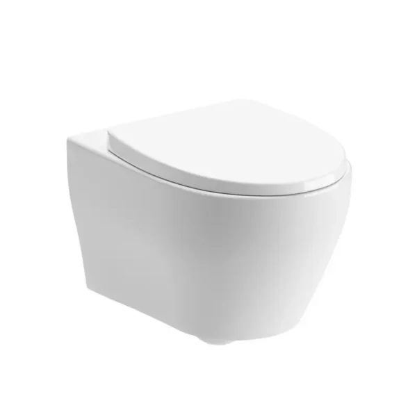 Eco Bathrooms Alba Rimless Wall Hung WC with Soft Close Seat Vitreous ...