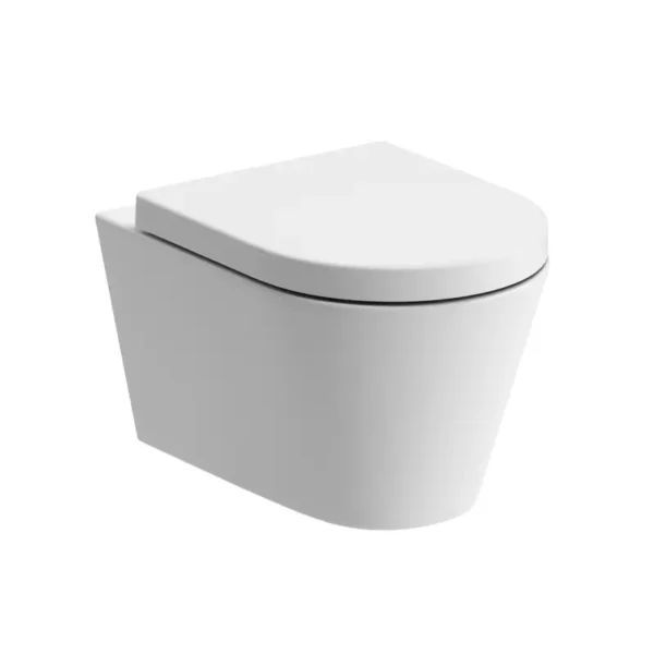 Eco Bathrooms Herba Rimless Wall Hung WC with Soft Close Seat White ...