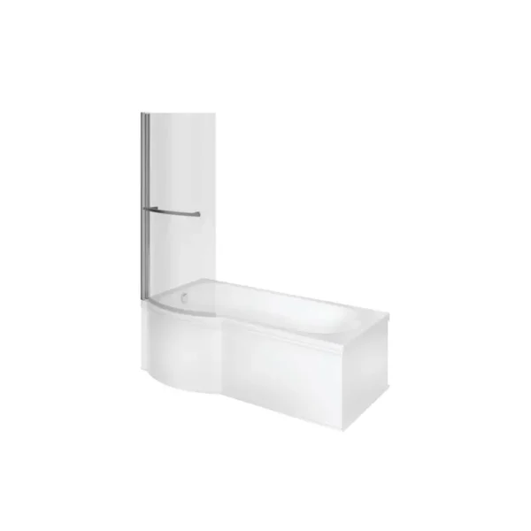 Eco Bathrooms Saphira P Shape SUPERCAST 1700x850x560mm 0TH Shower Bath ...