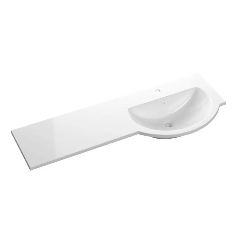 Eco Bathrooms Standard Round One-Piece Resin Worktop & Basin with ...