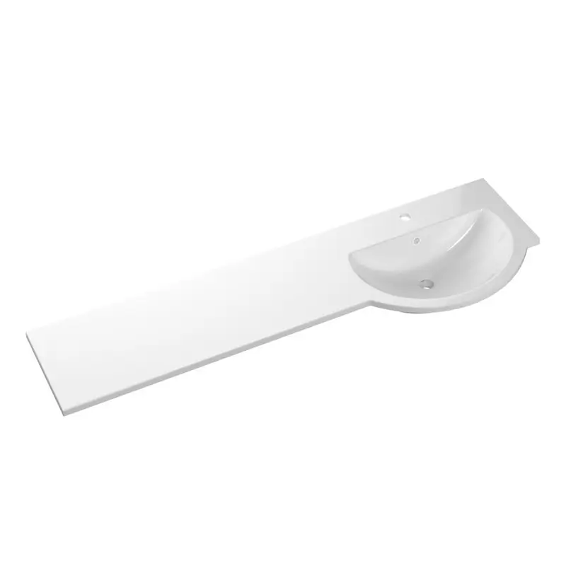 Eco Bathrooms Standard Round One-Piece Resin Worktop & Basin with ...