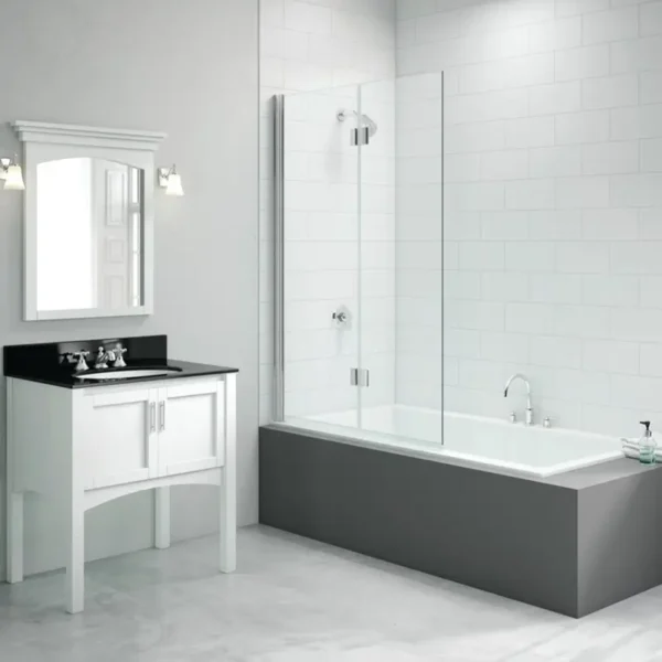 Merlyn 900x1500mm 2-Panel Hinged Bath Screen (8mm) Right Hand DIBS0028 ...